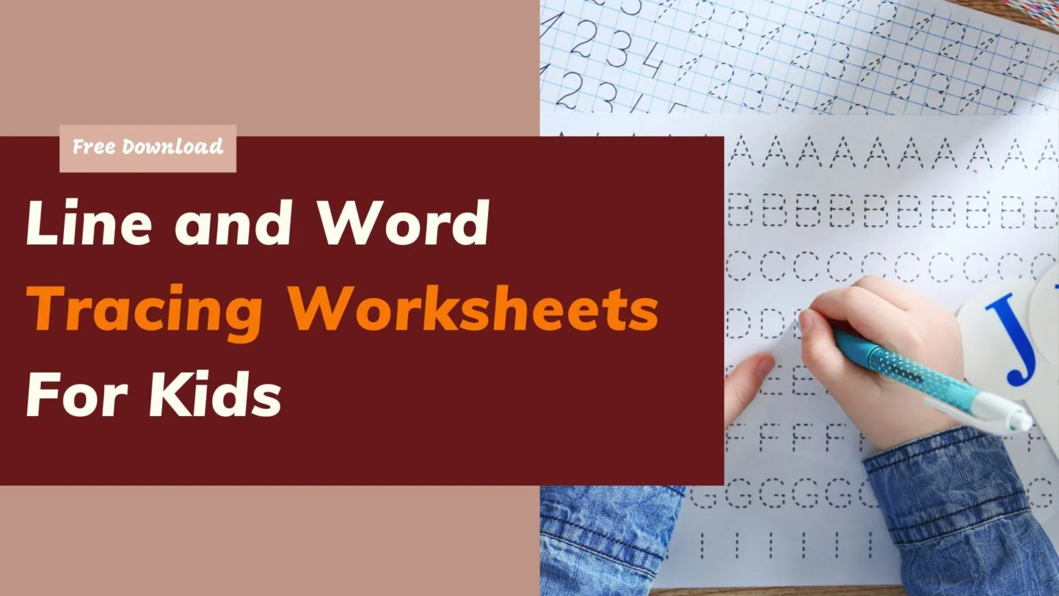 20 Line and Word Tracing Worksheets For kids - Free Worksheets