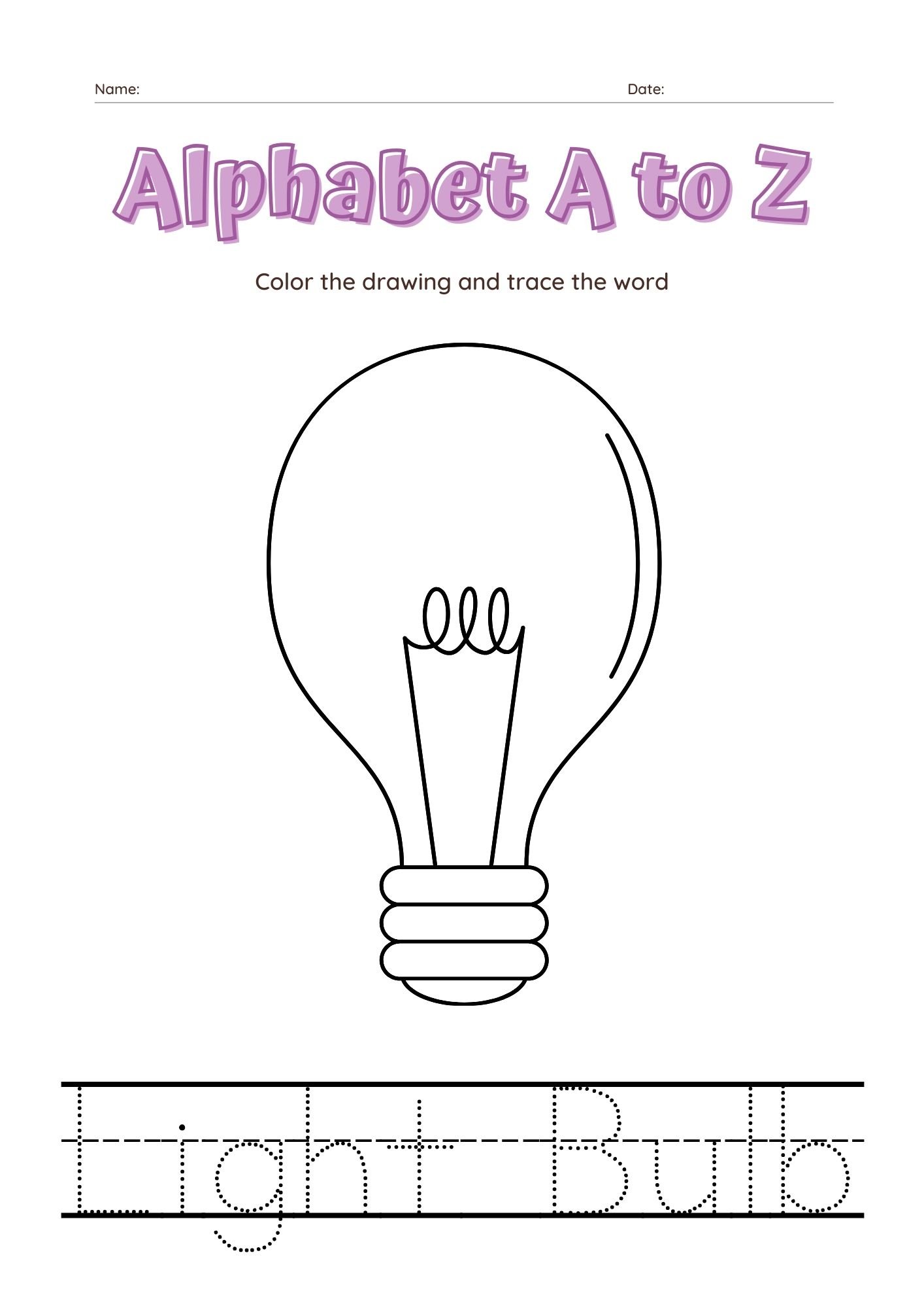 Alphabet A to Z Worksheet | Free Printable Kids Materials (26 Pages ...