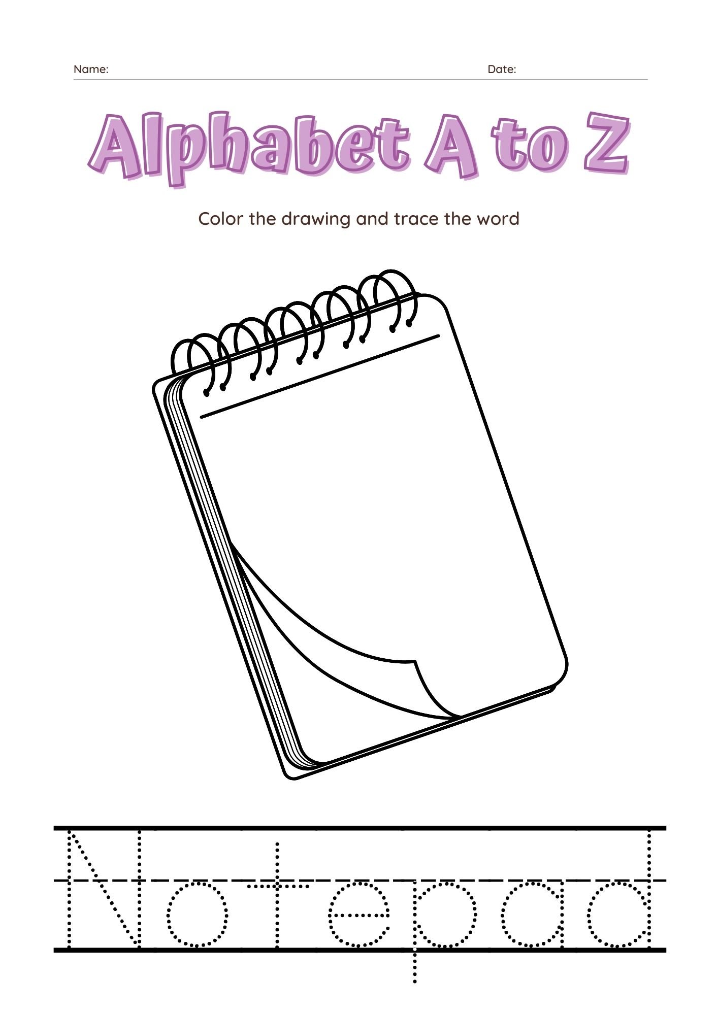 Alphabet A to Z Worksheet | Free Printable Kids Materials (26 Pages ...