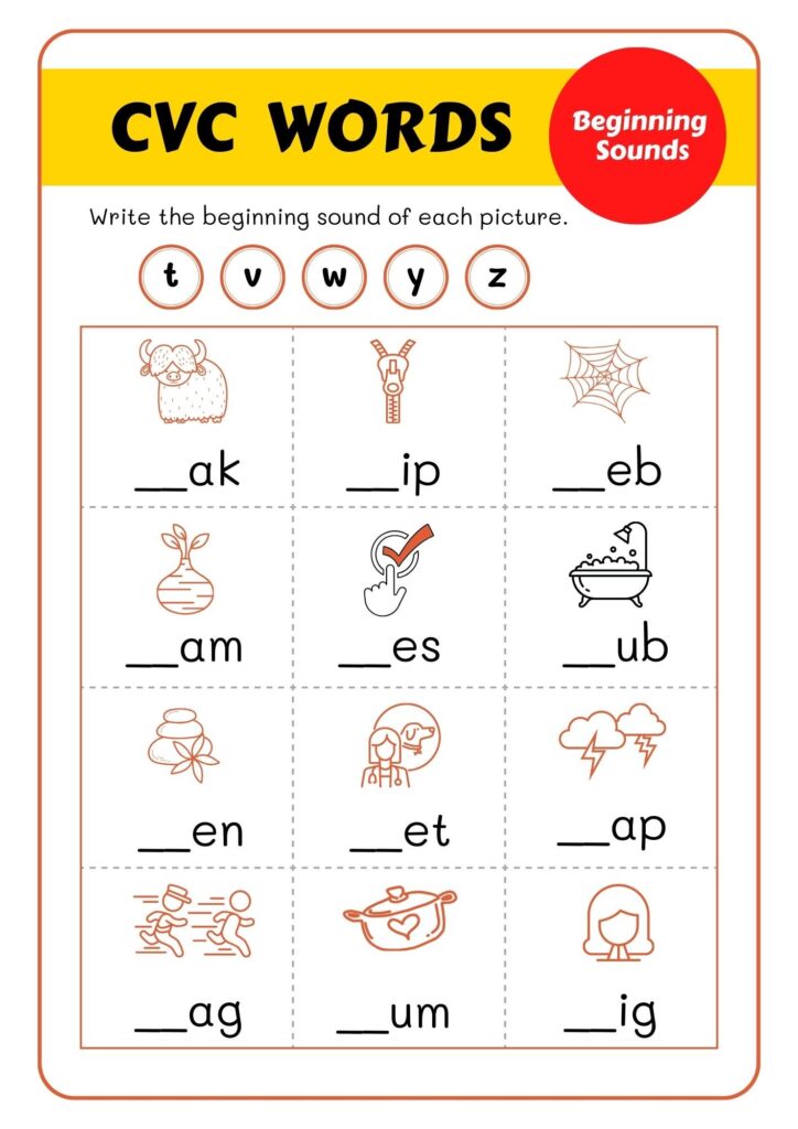 Free CVC Worksheet For Kids - Free Worksheets