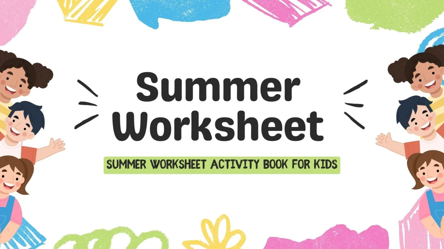 Fun Summer Worksheet Activity Book for Kids (20 Pages) - Free Worksheets