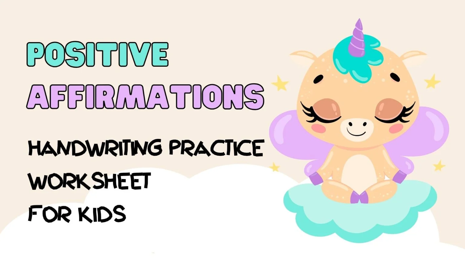10 Positive Affirmation Handwriting Practice Worksheets for kids - Free ...