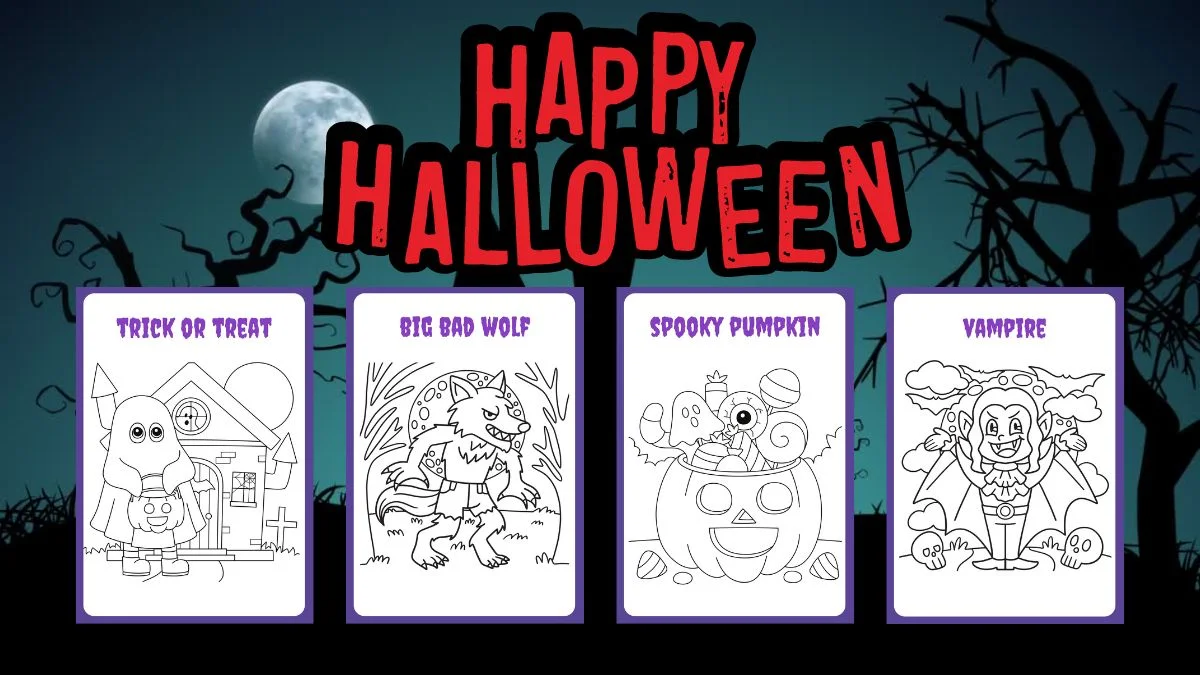 Fun Halloween Coloring Book Worksheet: A Spooky Activity for Kids ...